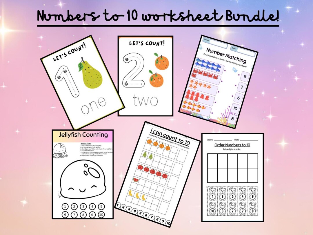 Numbers to 10 Worksheet BUNDLE! - Etsy