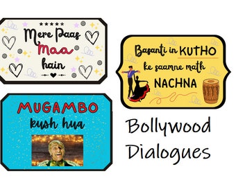 Bollywood Film Dialogue Photo Booth Props Set of 10 Bollywood Party ...