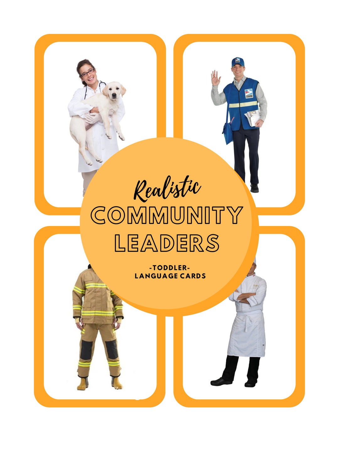 Montessori Toddler Language Cards- Realistic Community Leaders - Etsy