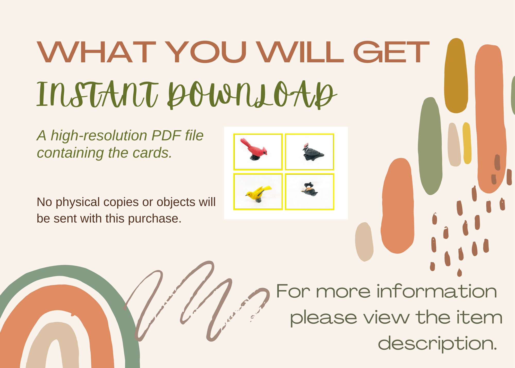 Montessori Toddler Language Cards Backyard Birds - Etsy