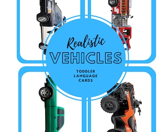 Montessori Toddler Language Cards: Realistic Vehicles - Etsy