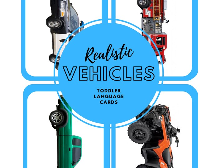 Montessori Toddler Language Cards: Realistic Vehicles - Etsy