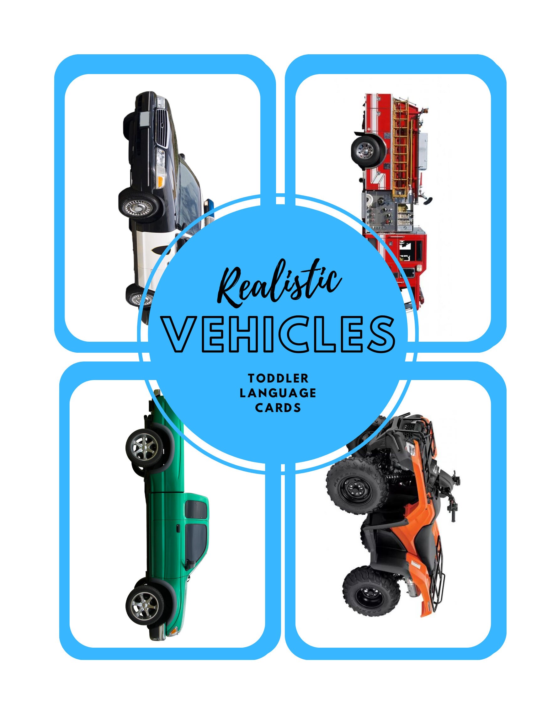 Montessori Toddler Language Cards: Realistic Vehicles - Etsy