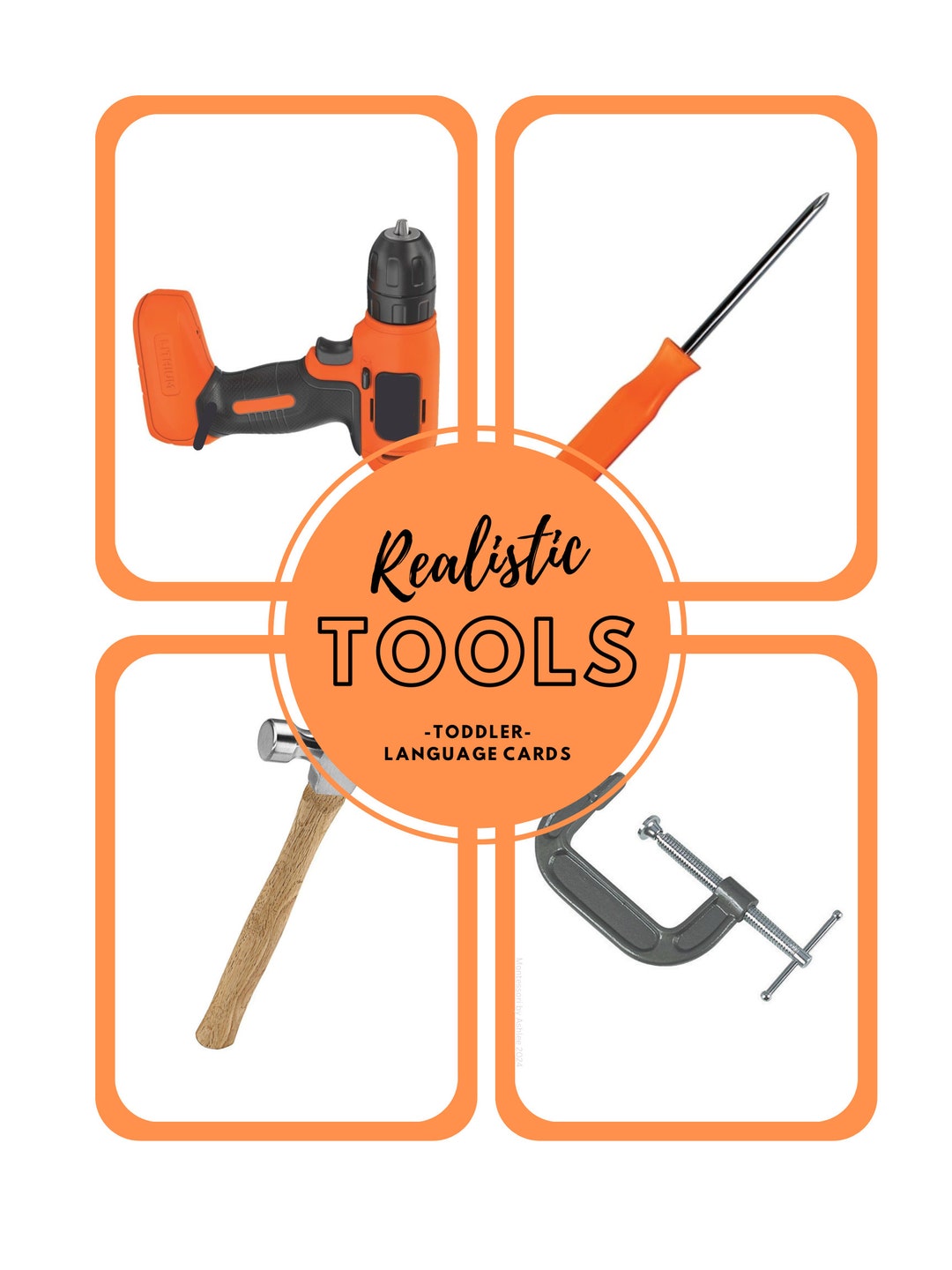 Montessori Toddler Language Cards- Realistic Tools - Etsy