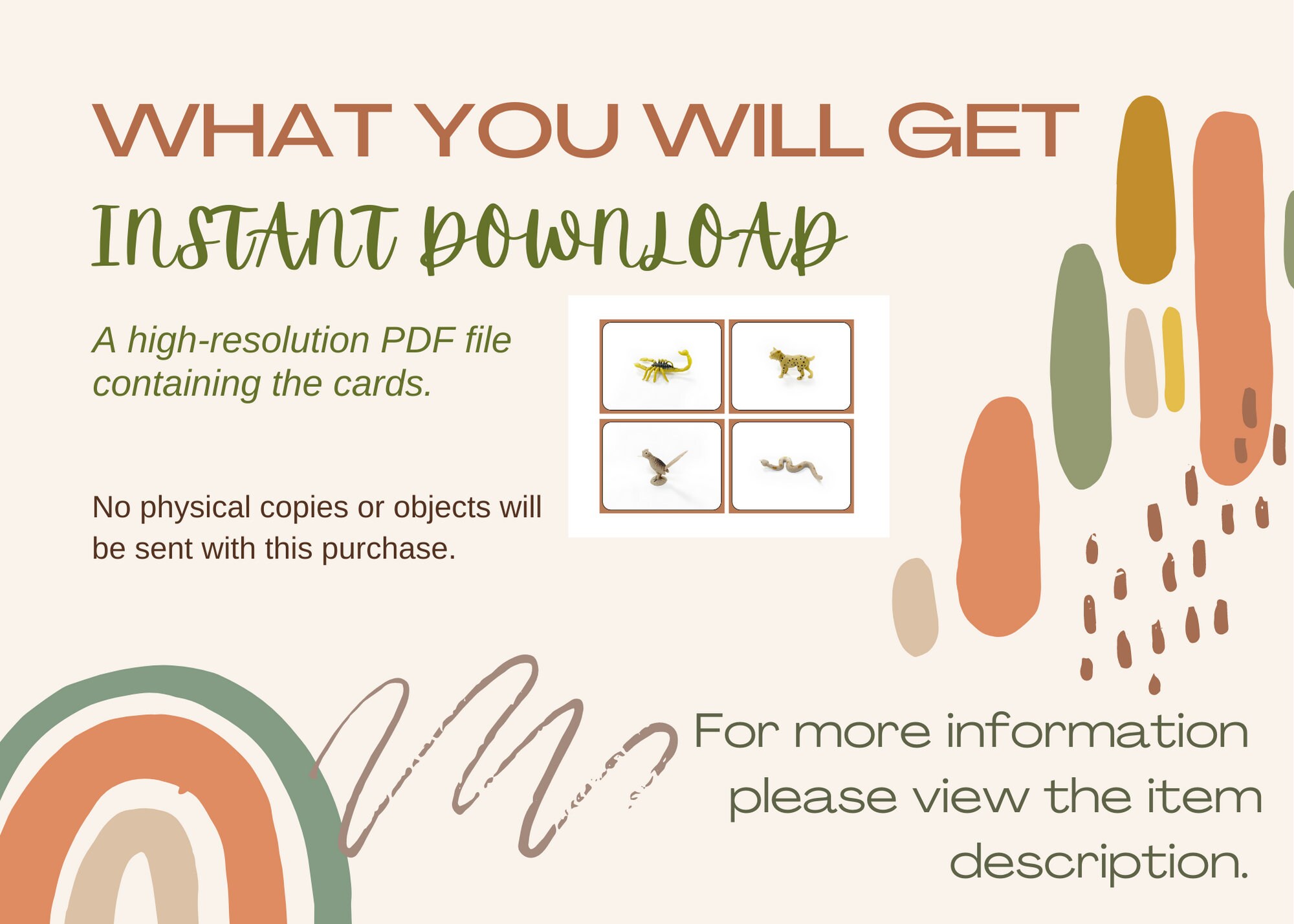 Montessori Toddler Language Cards - Desert - Etsy