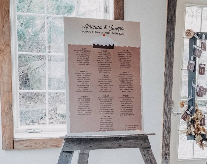 Wedding Seating Chart, Digital Download, Personalized Pie/pi Day Themed ...