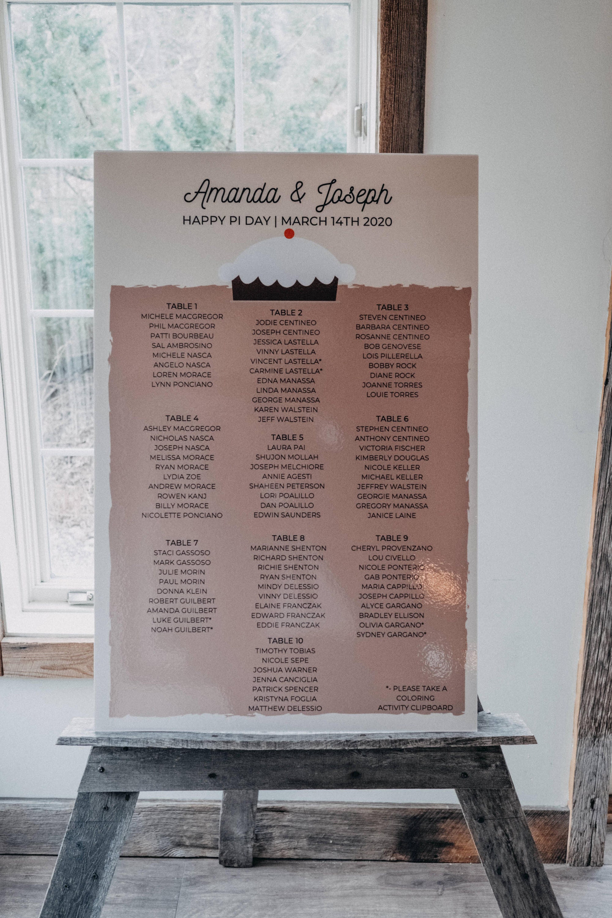 Wedding Seating Chart, Digital Download, Personalized Pie/pi Day Themed ...