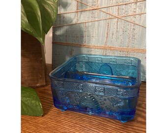 Tiara Indiana Glass Blue Honey Bee Box Candy Dish - Etsy