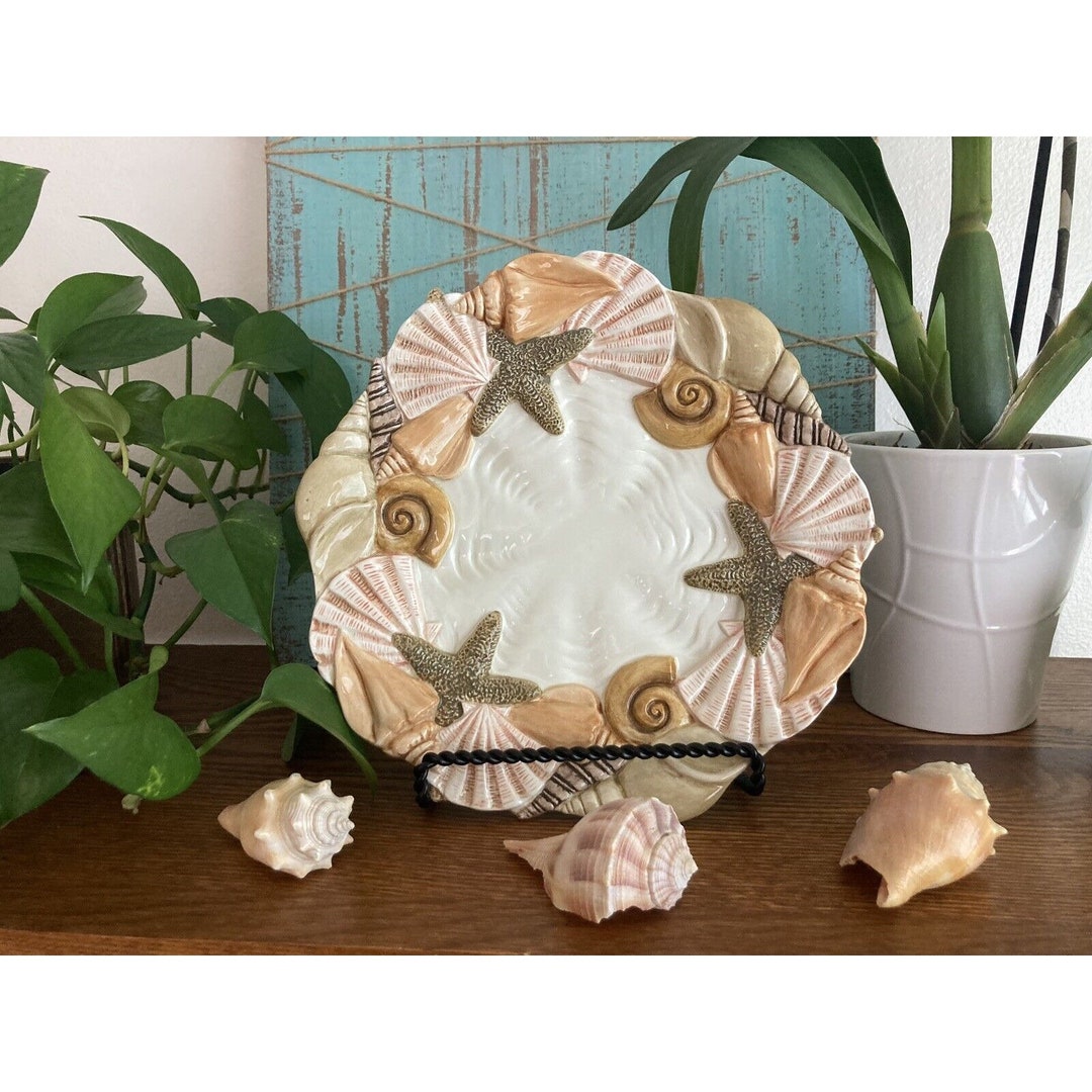 Vintage Fitz and Floyd Seascape Canapé Seashell Starfish Decorative Plate Dish - Etsy