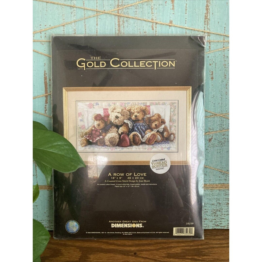 Dimensions Cross Stitch Kit the Gold Collection A ROW of LOVE Bears ...