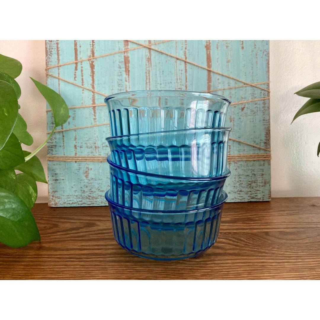 1960's Forte Crisa Mexico Ice Azure Blue Ribbed Cereal Bowl 5 Set of 4 ...
