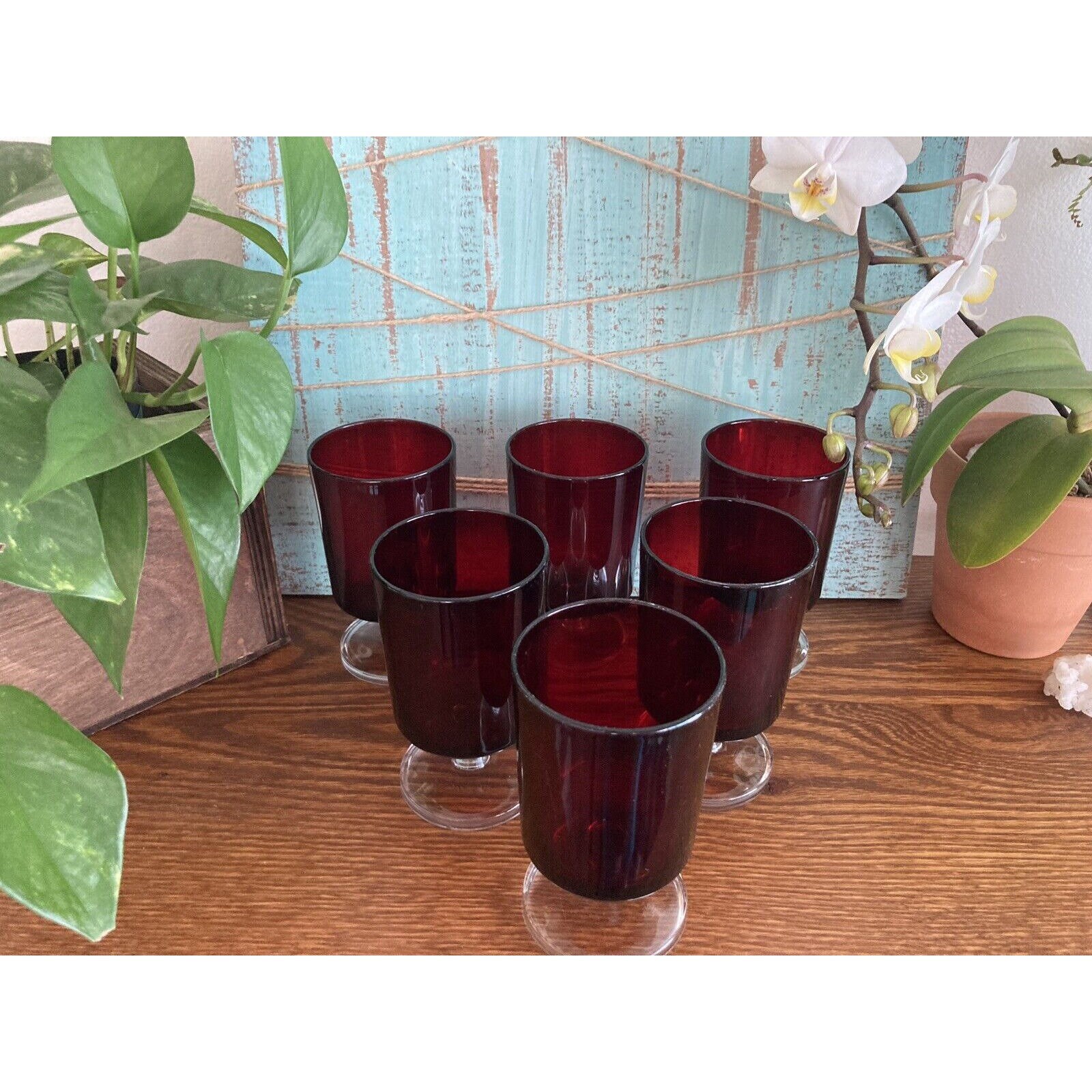 6 Vintage Luminarc ARCOROC FRANCE Ruby Red Cordial Glasses 4 1/4 “ - Etsy
