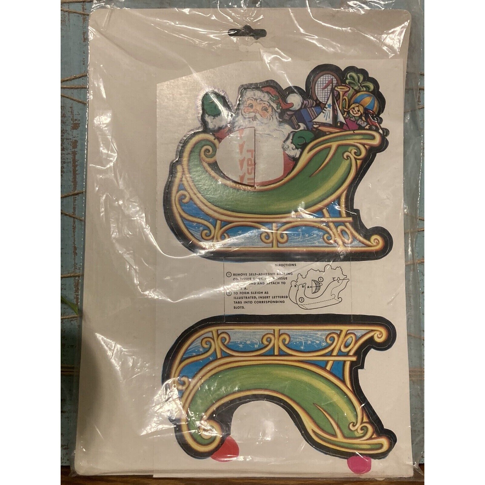 VTG 1979 Beistle Santa & Sleigh Art Tissue Centerpiece New in - Etsy