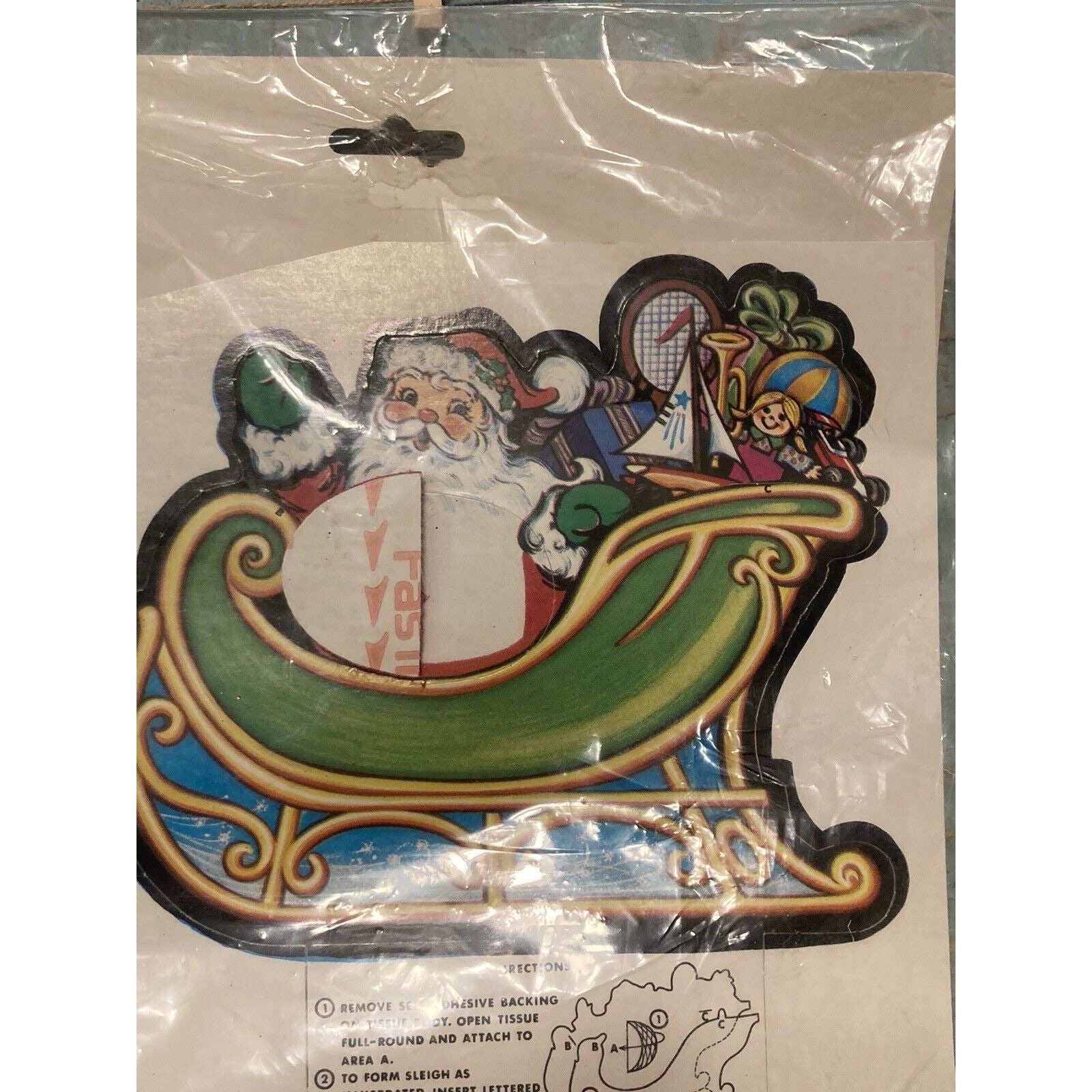 VTG 1979 Beistle Santa & Sleigh Art Tissue Centerpiece New in - Etsy