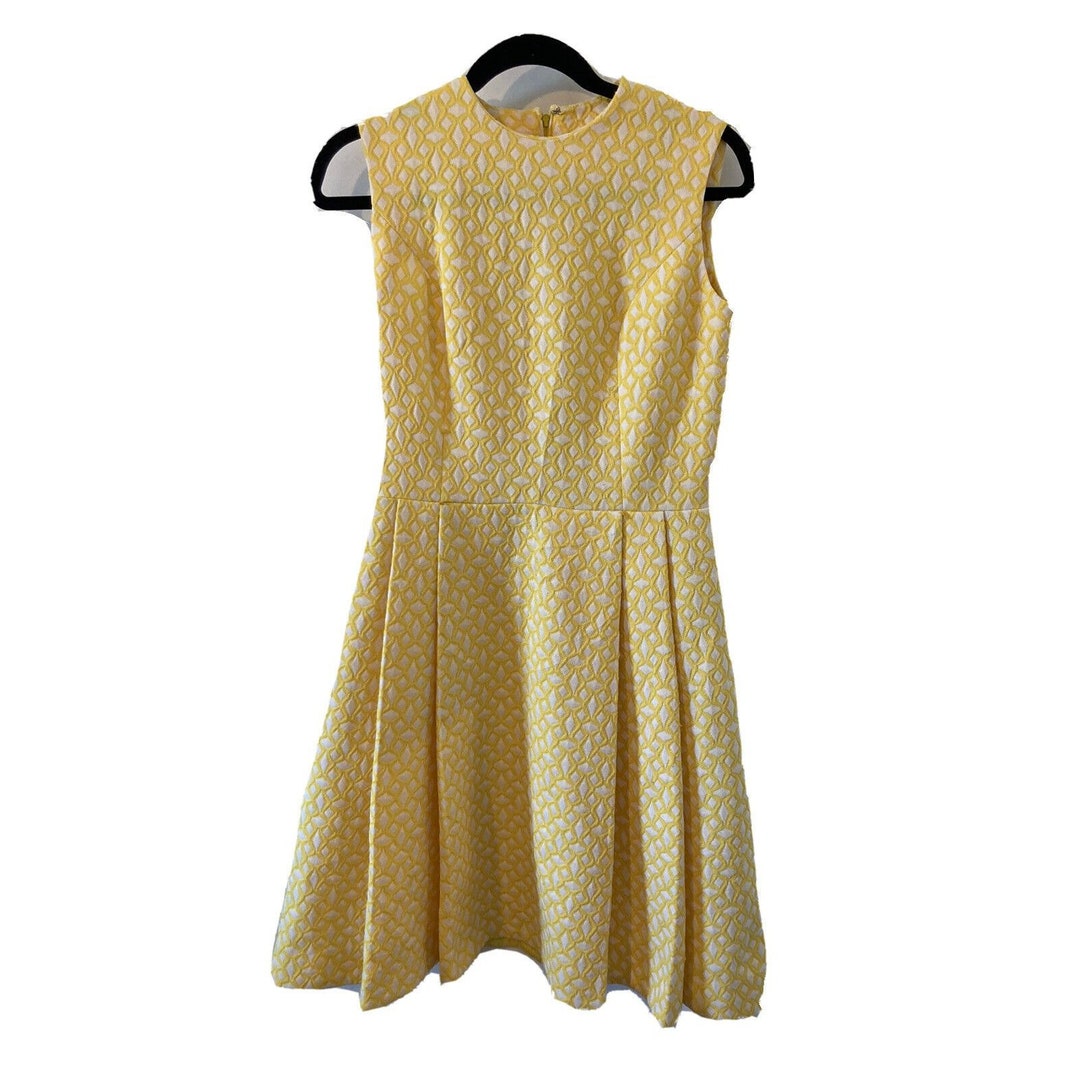 Vintage 60s Alison Ayres Mod Hippie Go Go Dress Yellow and White Size ...