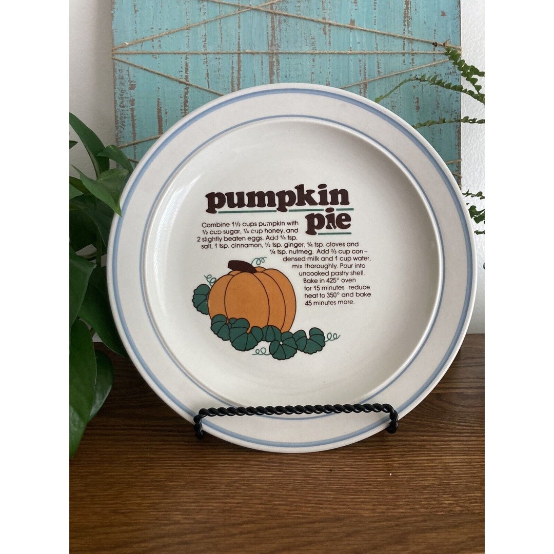 Vintage Pumpkin Pie Recipe Plate - Etsy