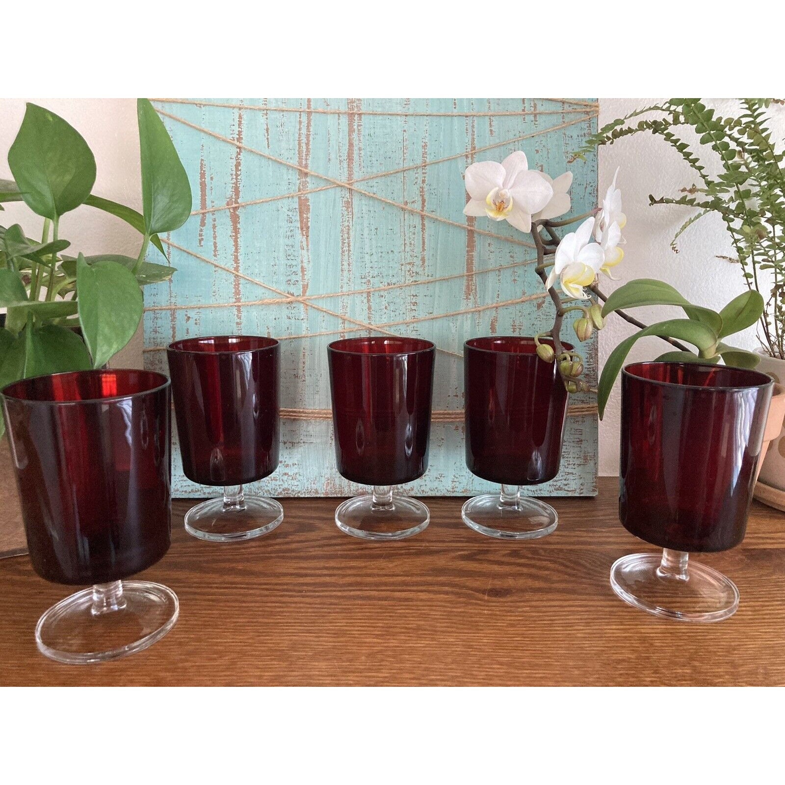 5 Vintage Luminarc ARCOROC FRANCE Ruby Red Cordial Glasses 5 - Etsy