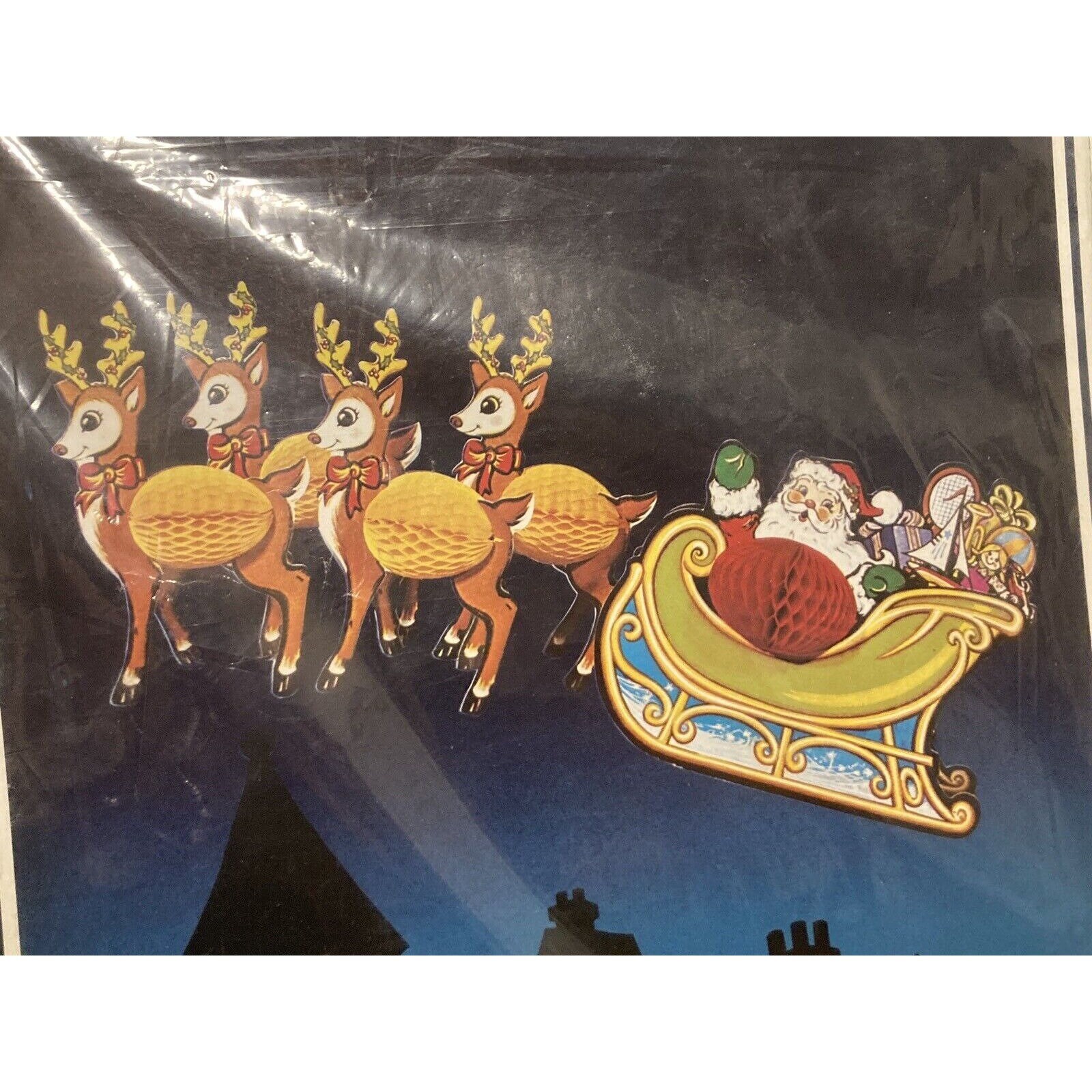 VTG 1979 Beistle Santa & Sleigh Art Tissue Centerpiece New in - Etsy