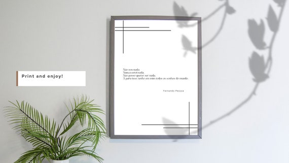 Portuguese Wall Art Print Portuguese Poem Fernando Pessoa - Etsy