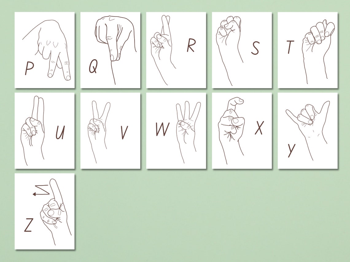 Sign Language Alphabet Flashcards| Babies Toddlers Children Learning ...