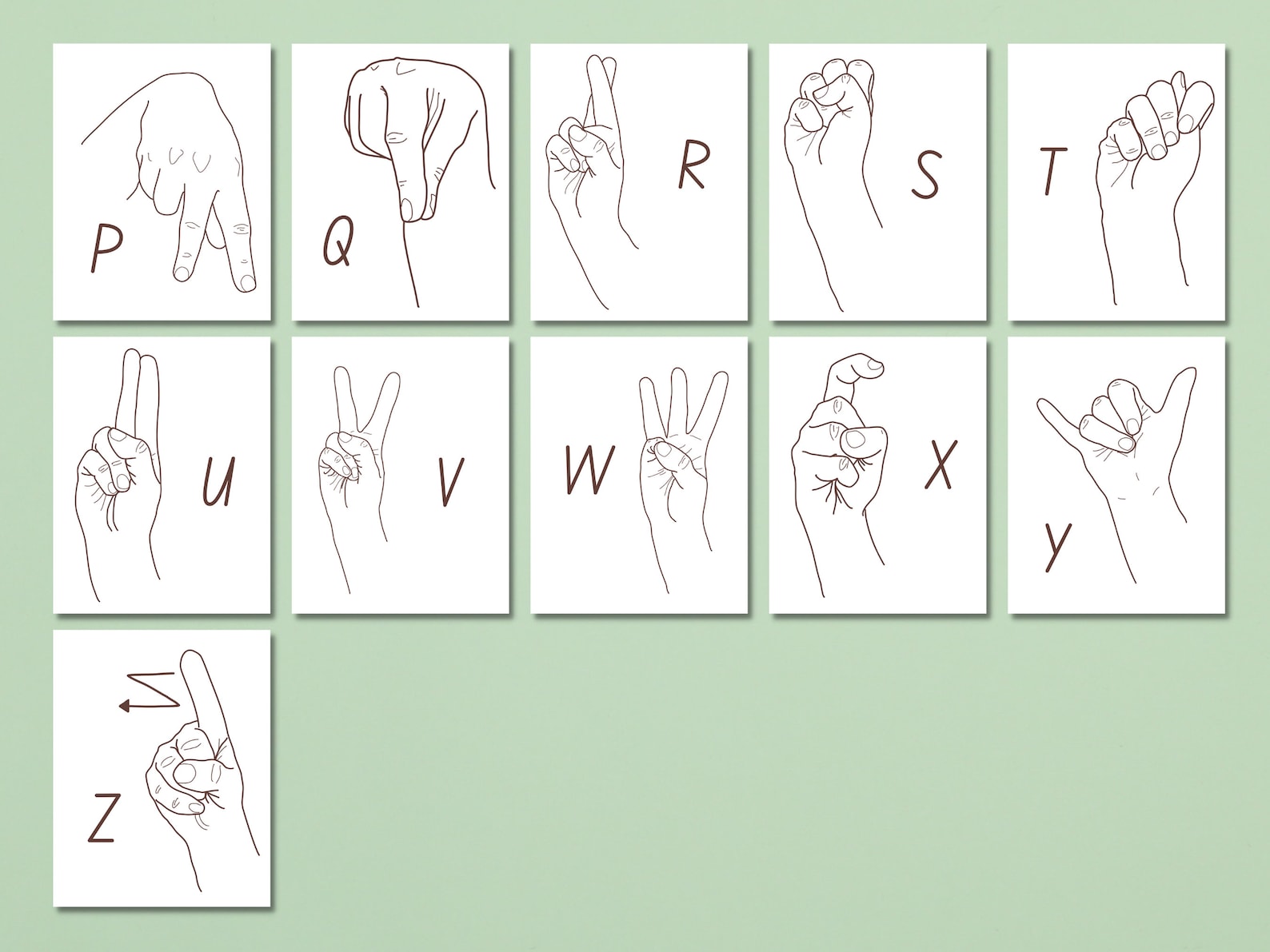 Sign Language Alphabet Flashcards| Babies Toddlers Children Learning ...