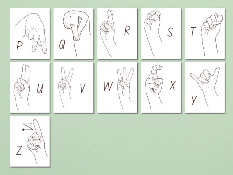 Sign Language Alphabet Flashcards| Babies Toddlers Children Learning ...