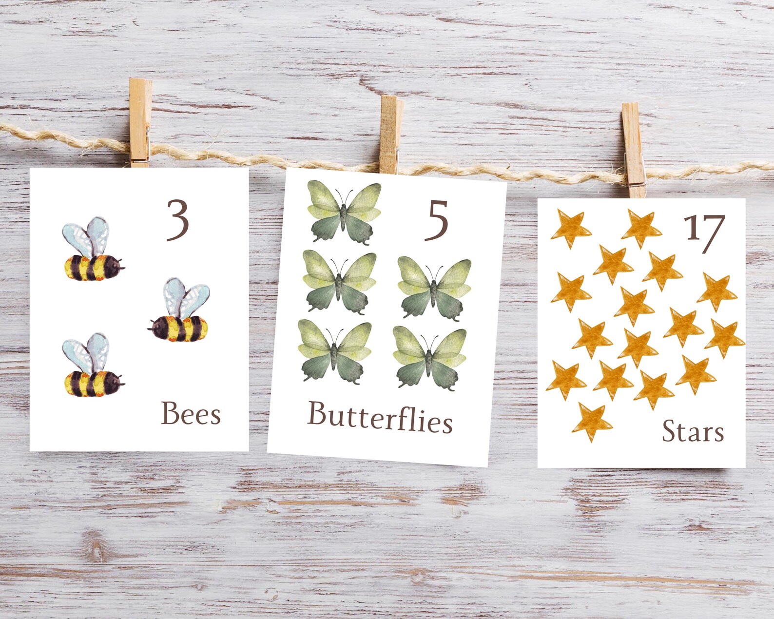 Nature Themed Counting Cards for Babies, Toddlers, and Children ...