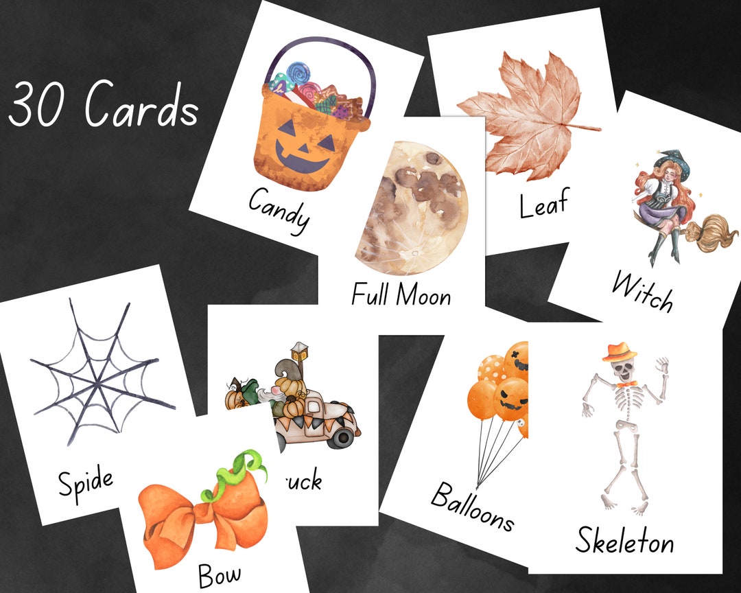 Halloween Flashcard Bundle With Over 30 Cards| Montessori Matchhing ...