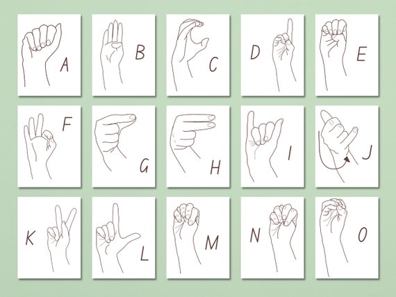 Sign Language Alphabet Flashcards Babies Toddlers Children - Etsy
