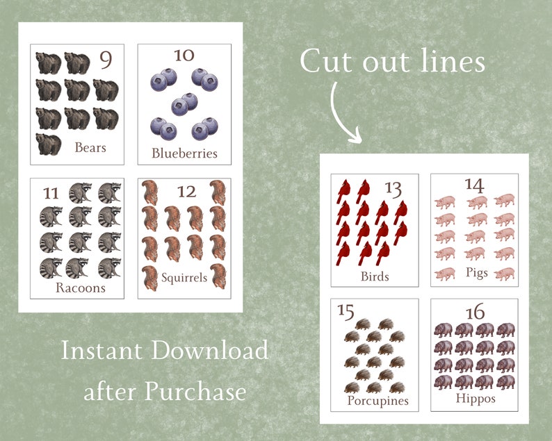 Nature Themed Counting Cards for Babies, Toddlers, and Children ...