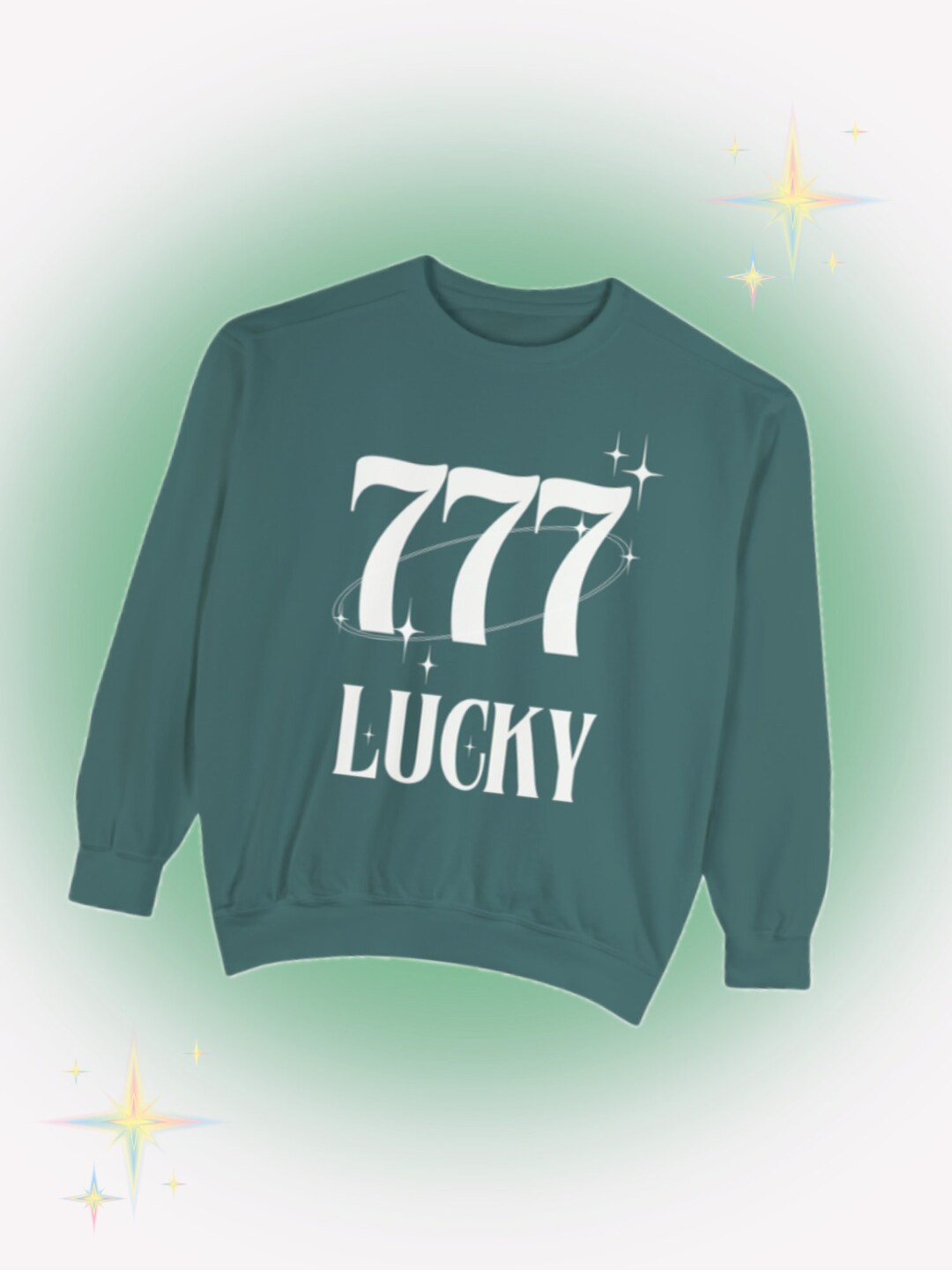 Lucky Crewneck, 777 Sweater, Angel Numbers, St.patricks Day Sweater ...