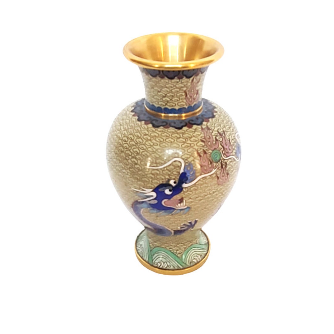 Vintage Chinese Cloisonné Fighting 5 Toed Dragon Vase - Etsy