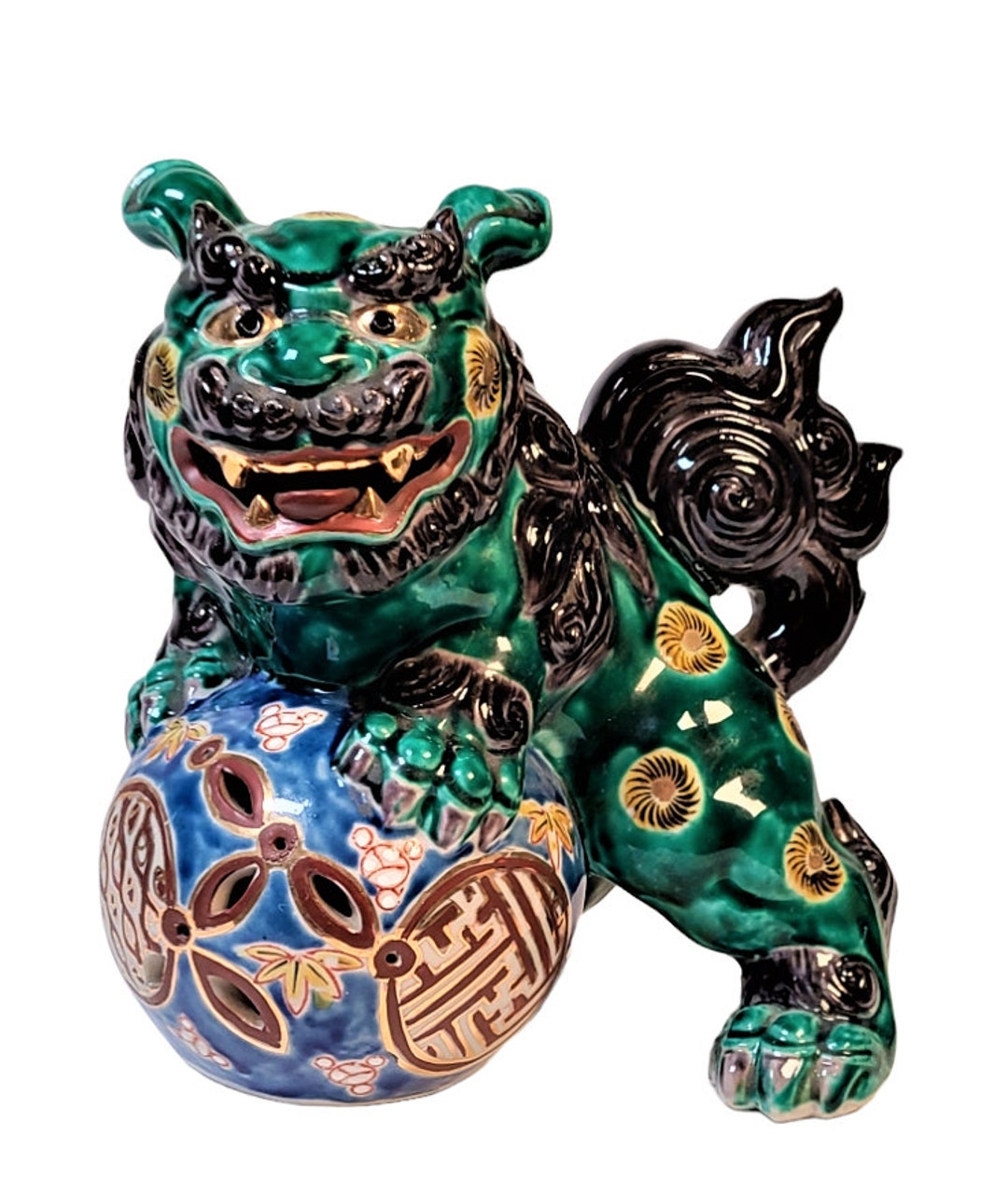 Japanese Satsuma Kutani Porcelain Foo Dog - Etsy