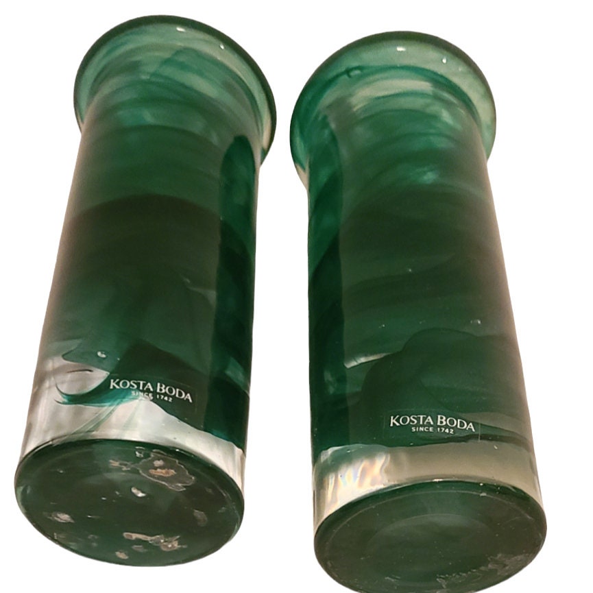 Kosta Boda Sweden Heavy Art Glass Candle Holders - Etsy