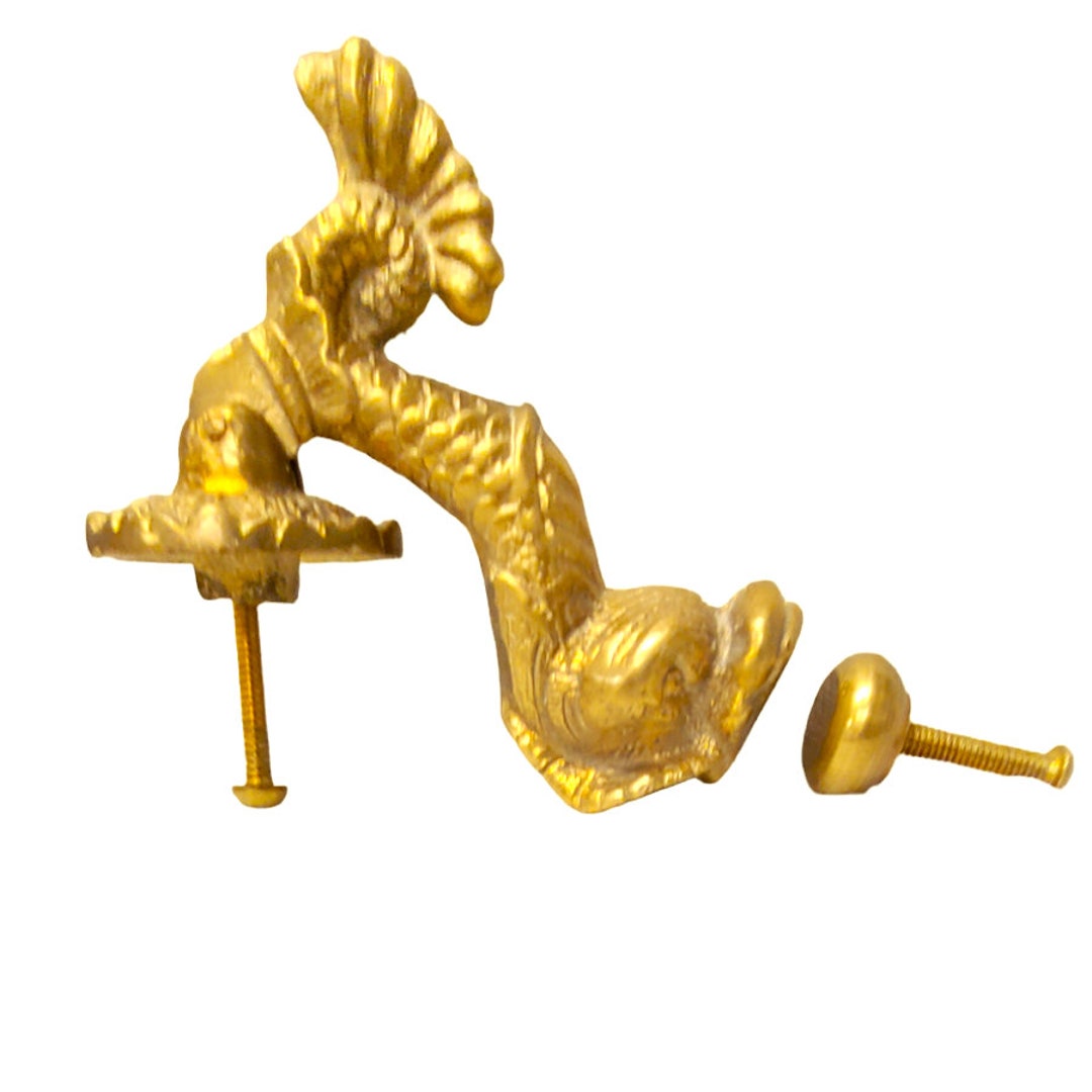 Vintage Heavy Brass French Roman Style Mythological Dolphin Door ...