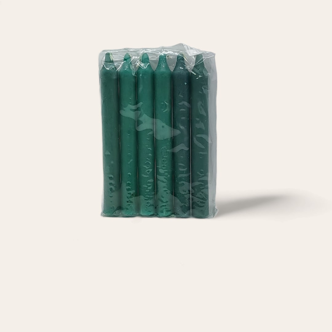 Green Ritual Candle Sticks/ 6pack 6inches - Etsy