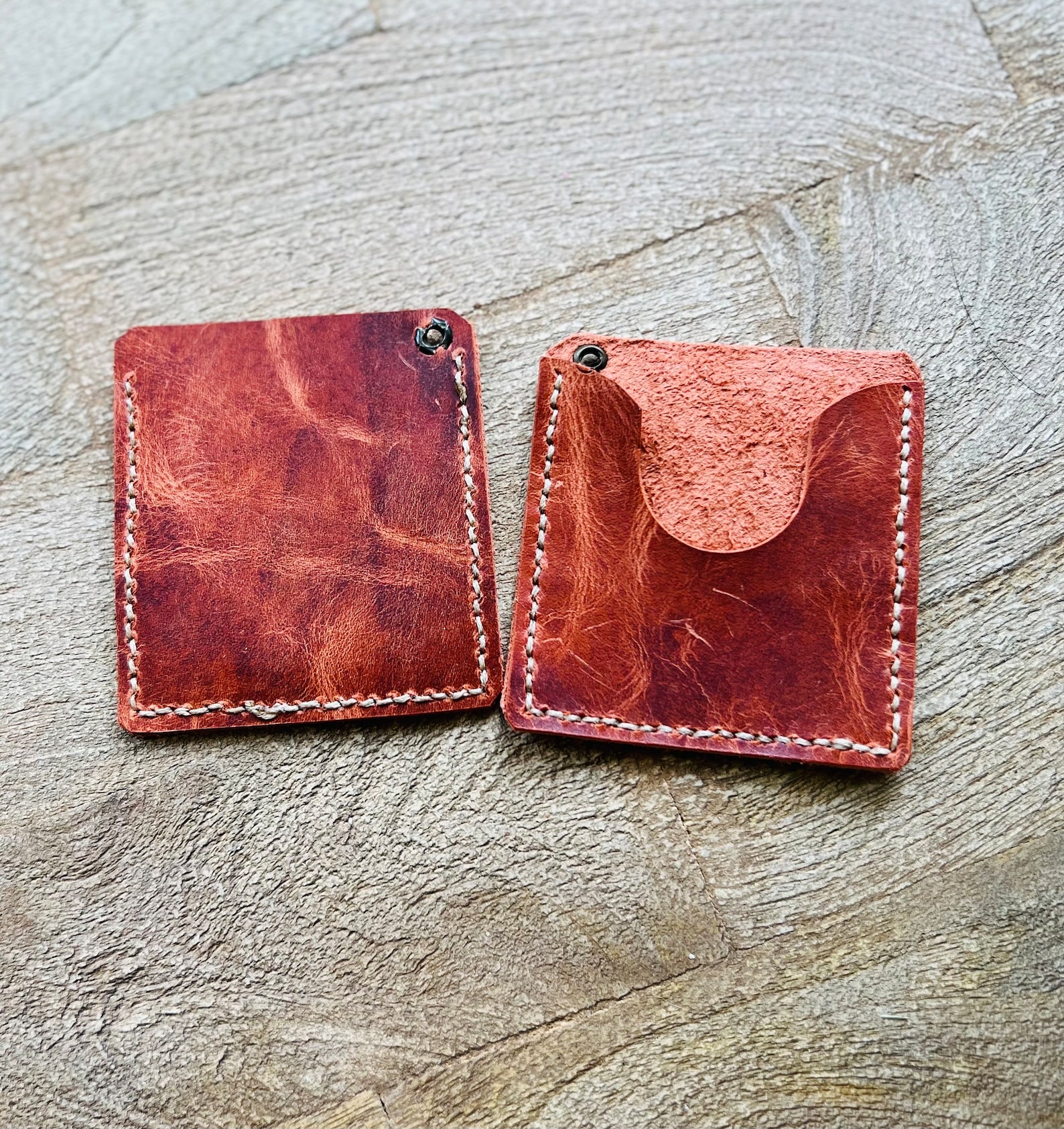 Leather Handmade Square Business Card Holder - Etsy