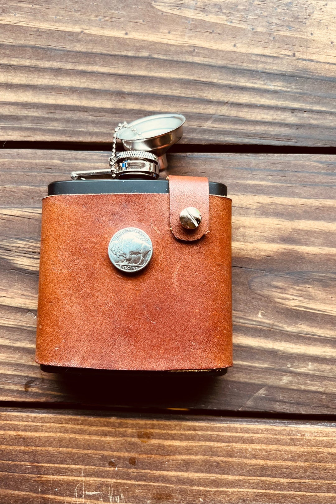Leather Flask, Leather Hip Flask, Leather Wrapped Flask - Etsy