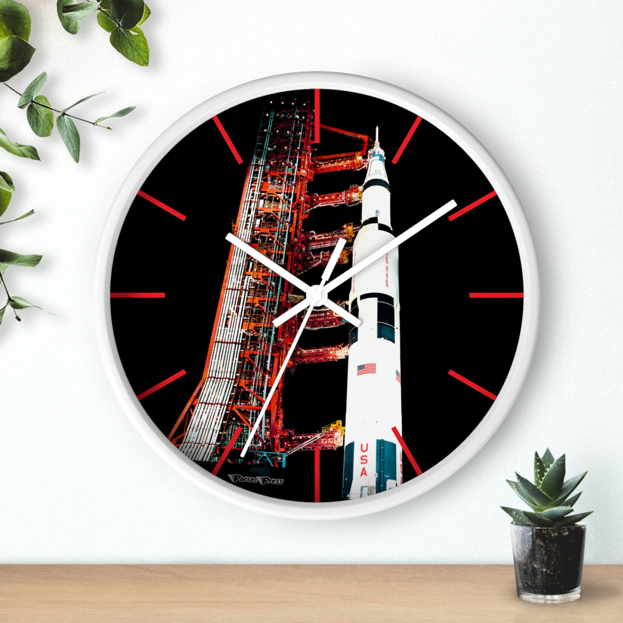 NASA Apollo Rocket Launch Wall Clock, Space Exploration Celebration ...