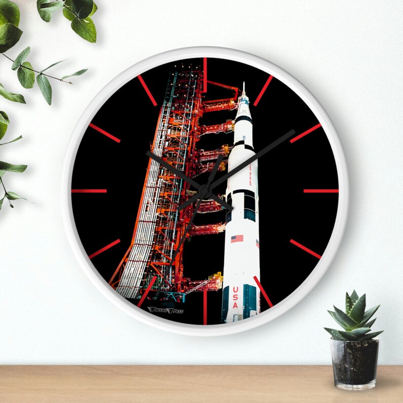 NASA Apollo Rocket Launch Wall Clock, Space Exploration Celebration ...