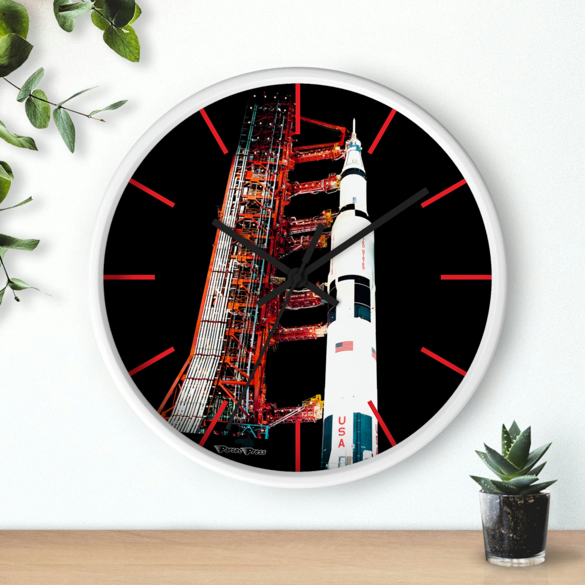 NASA Apollo Rocket Launch Wall Clock, Space Exploration Celebration ...