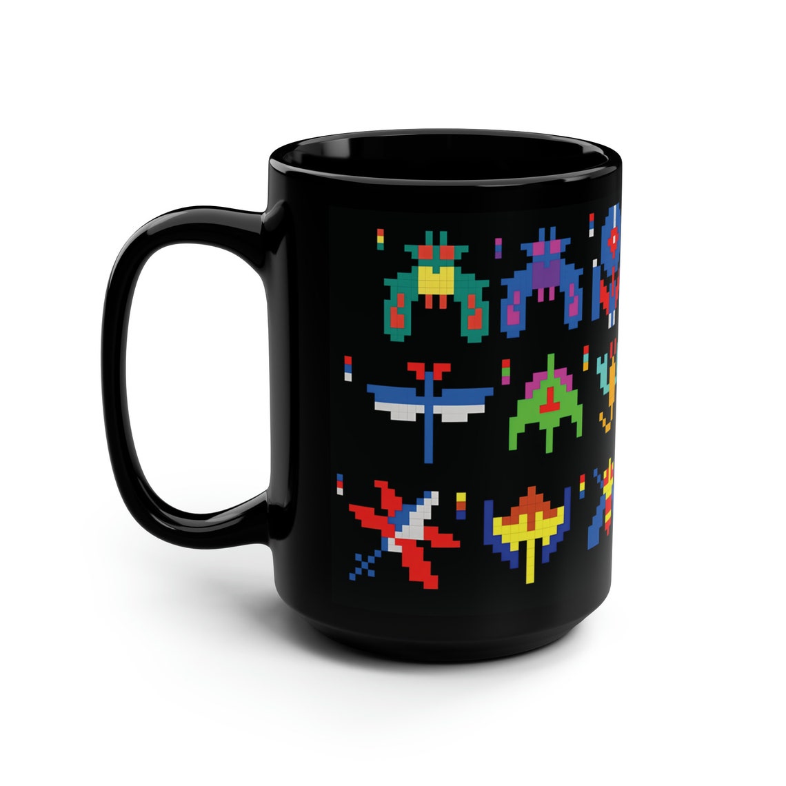 Galaga Video Game Classic Arcade Game 15oz Black Coffee Mug, Galaga ...