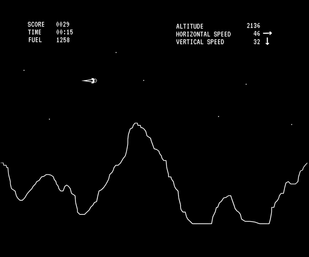 Lunar Lander Fan Art Video Game Cotton T-shirt, Classic Video Arcade ...