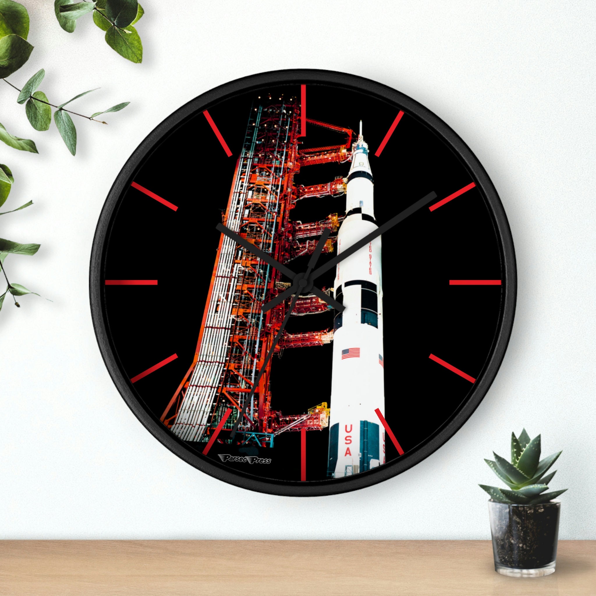 NASA Apollo Rocket Launch Wall Clock, Space Exploration Celebration ...