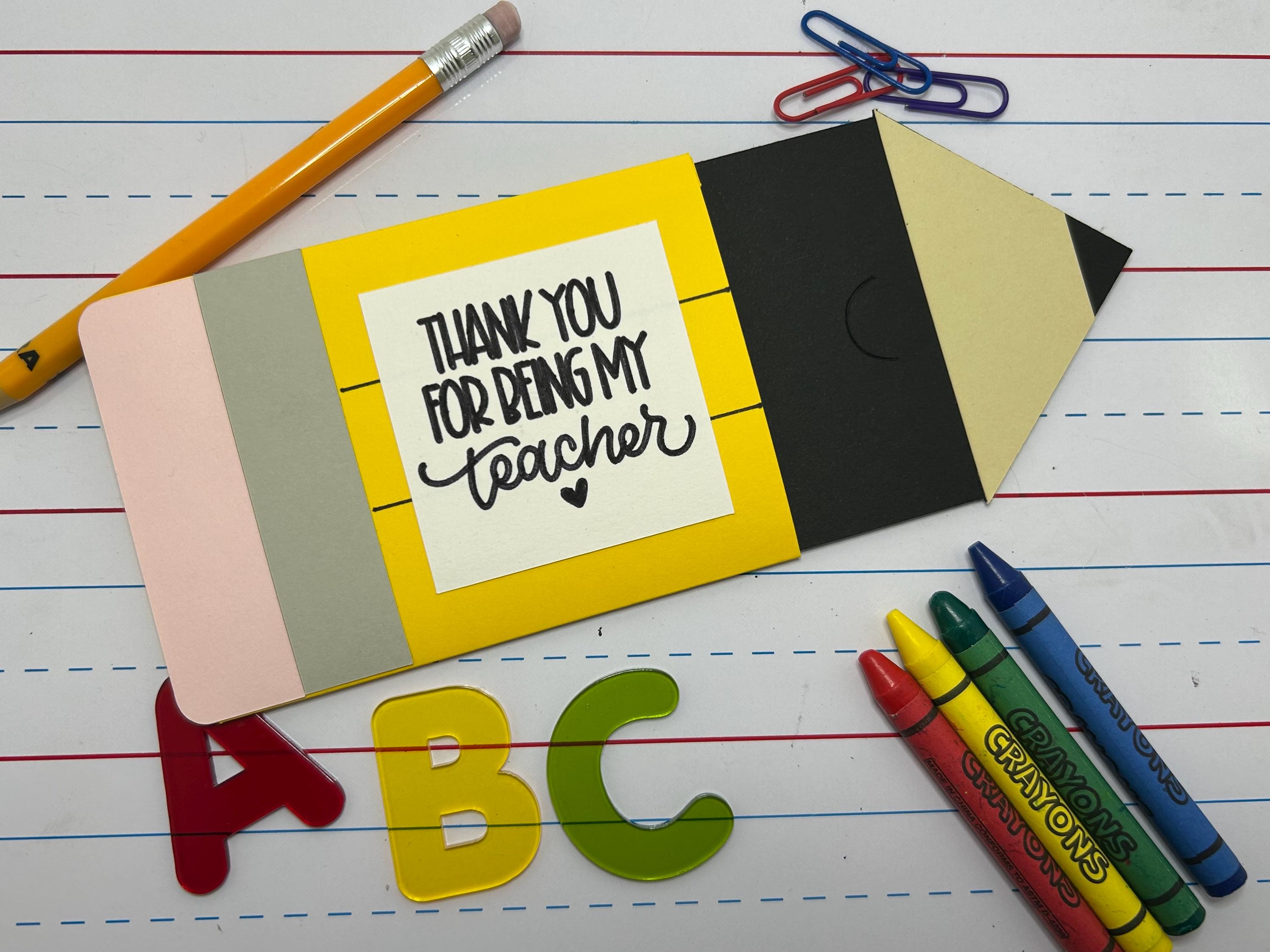 Thank You Card | Teacher Gift Card Holder | Handmade Gift Card ...