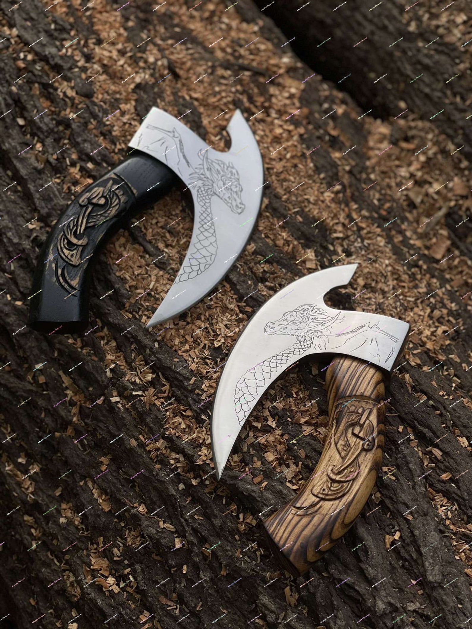 Pizza Cutter Axe Unique Viking Style Wood Handle for Camping or Kitchen ...