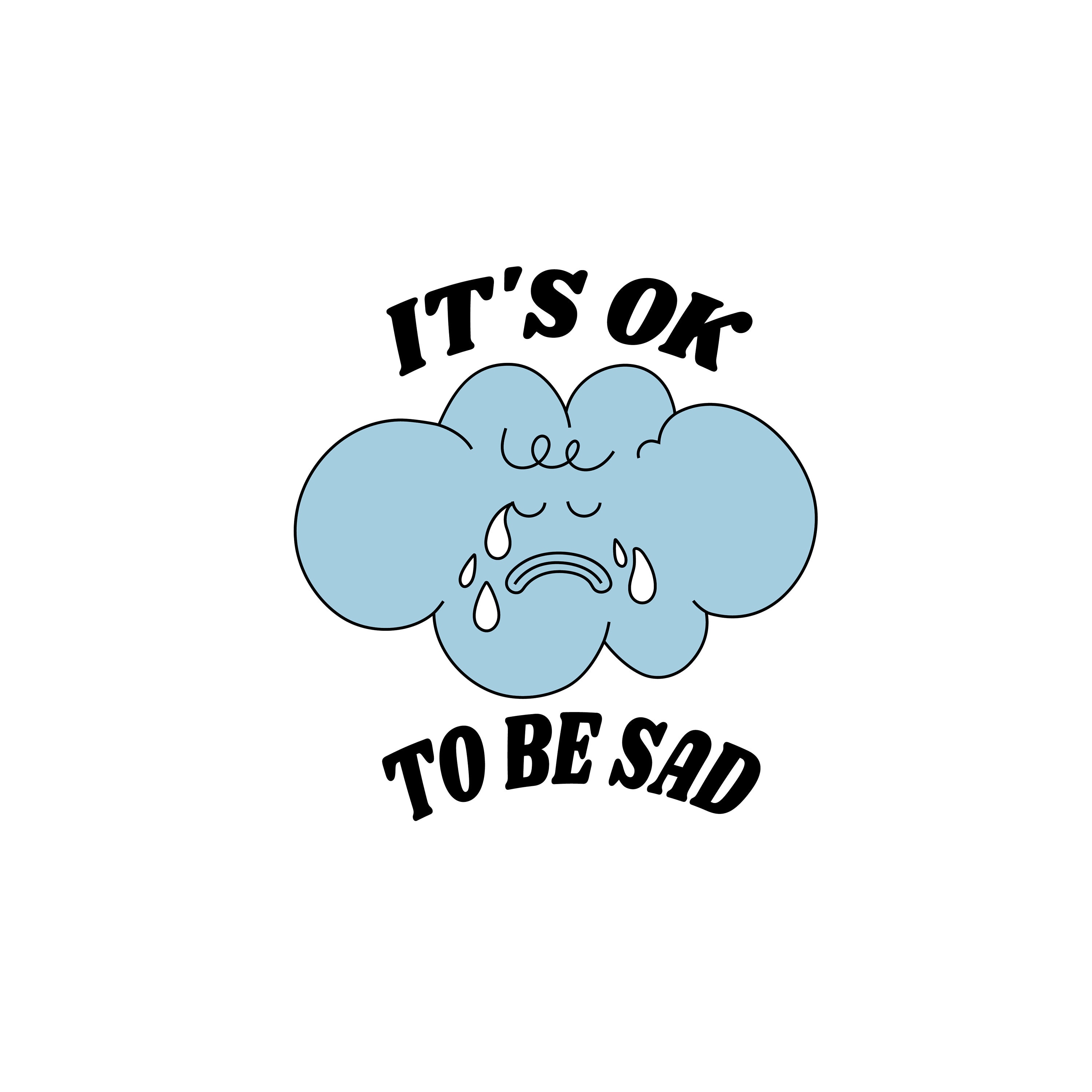 It's Ok to Be Sad Cloud Die-cut Sticker - Etsy
