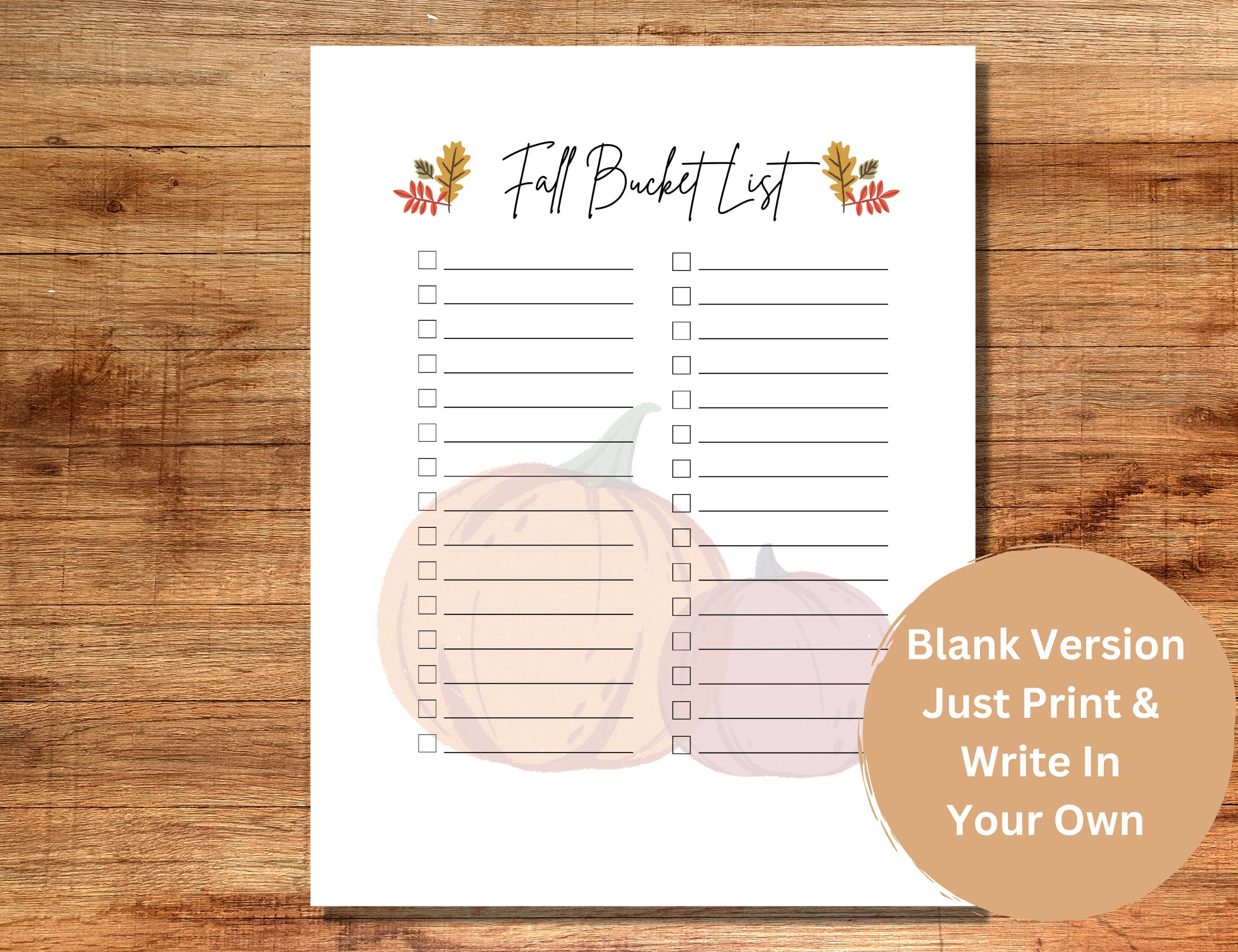 Fall Bucket List Printable, Autumn Bucket List, Fall Family Activities ...