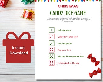Christmas Candy Dice Game, Christmas Party Games Kids, Fun Christmas ...