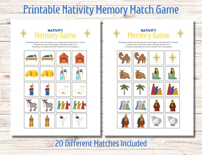 Nativity Memory Game Bible Christmas Matching Game - Etsy